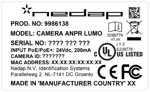 Where to find the article and serial number – Nedap Identification Systems