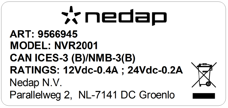 Where to find the article and serial number – Nedap Identification Systems